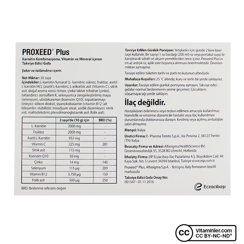 Eczacıbaşı Proxeed Plus 30 Saşe | Vitaminler