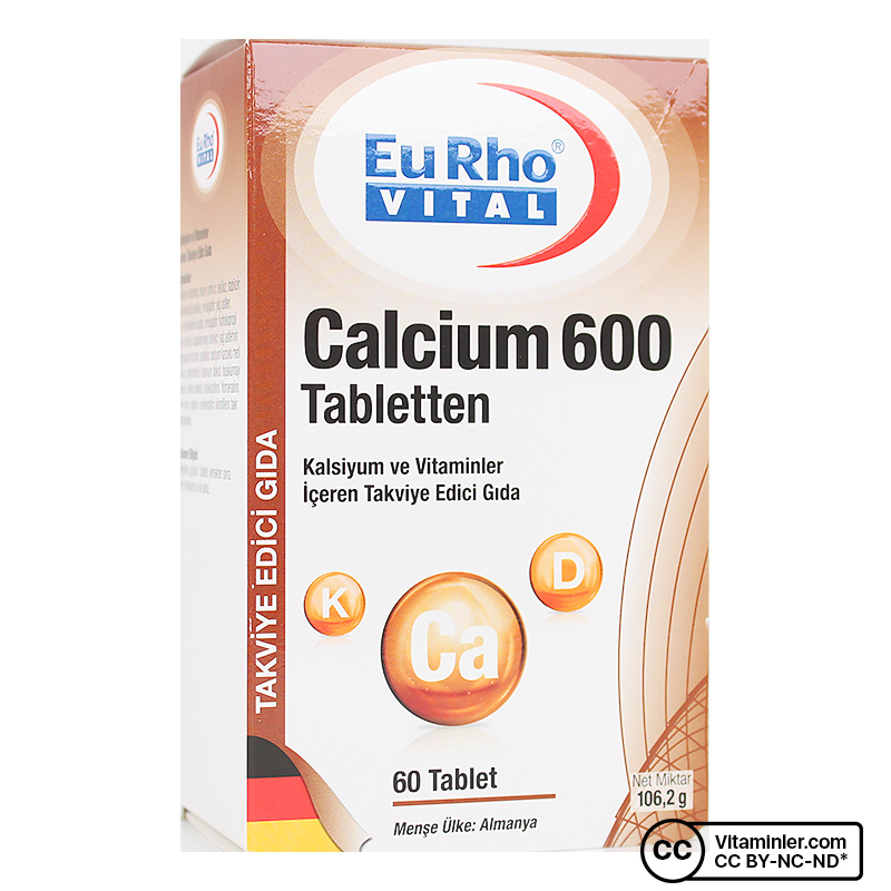 Eurho Vital Calcium 600 Mg 60 Tablet | Vitaminler