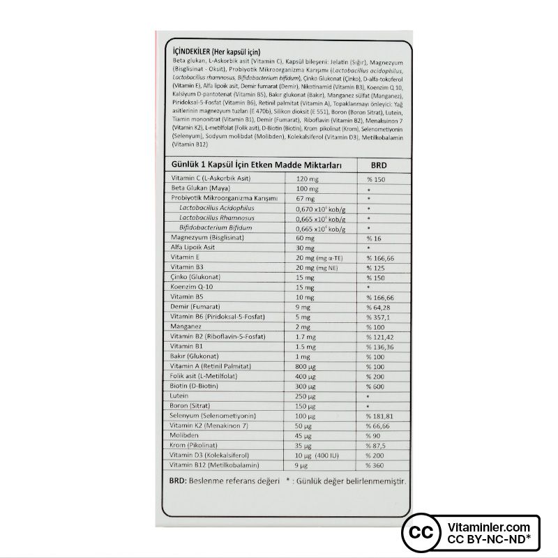 Ligone Beta-Glucan Probiotic Multivitamin 30 Kapsül | Vitaminler
