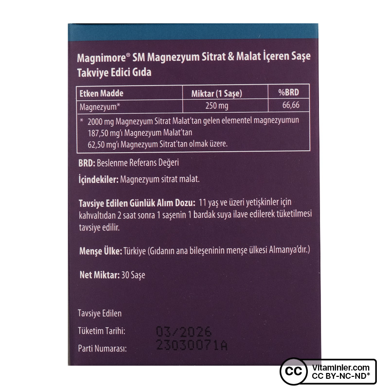Magnimore SM 30 Saşe - Magnezyum | Vitaminler