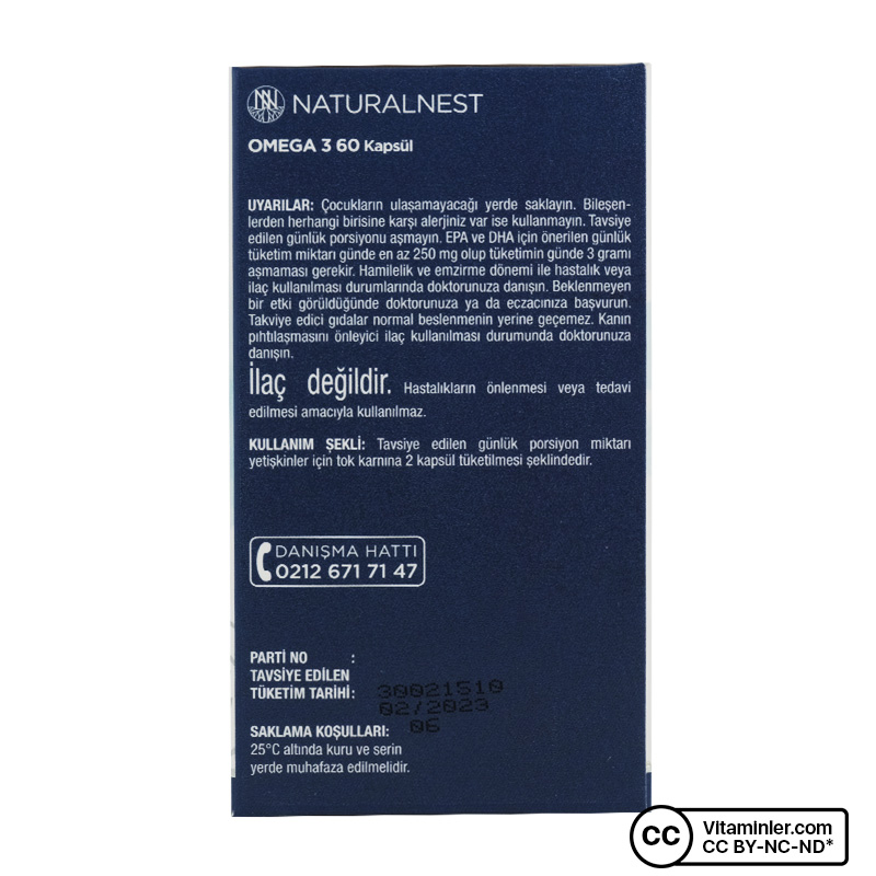 NaturalNest Omega 3 1200 Mg Balık Yağı 60 Kapsül | Vitaminler
