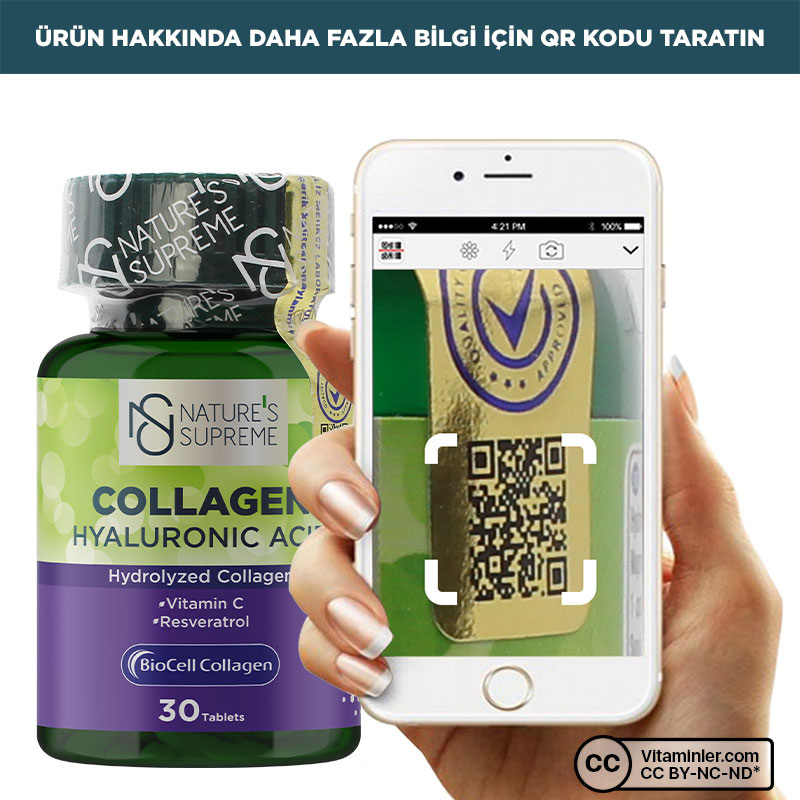 Nature's Supreme BioCell Collagen Hyaluronic Acid 30 Tablet | Vitaminler