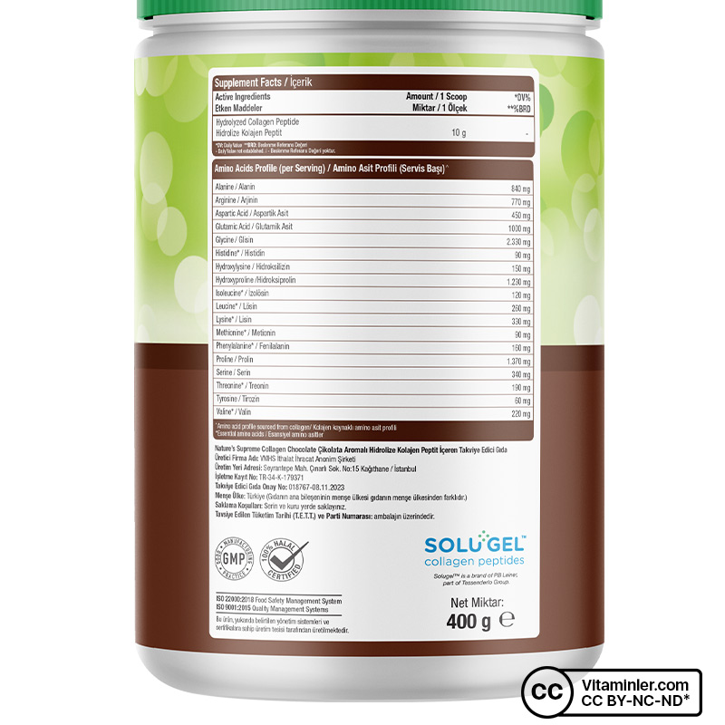 Nature's Supreme Collagen Peptides Powder 400 Gr | Vitaminler