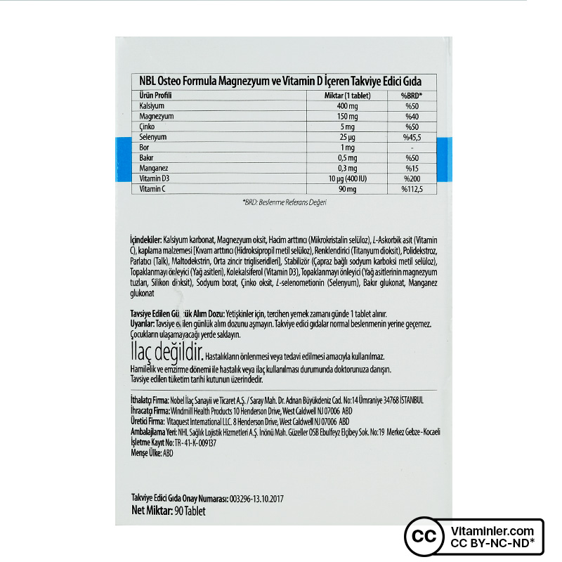NBL Osteo Formula 90 Tablet | Vitaminler