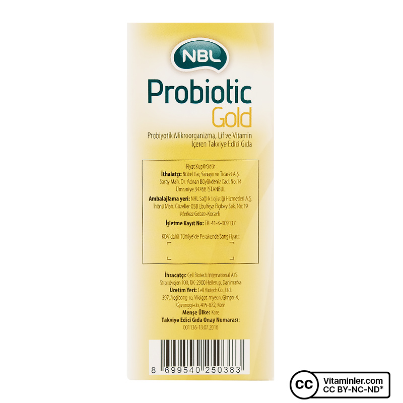 NBL Probiotic GOLD 20 Saşe - Probiyotik | Vitaminler