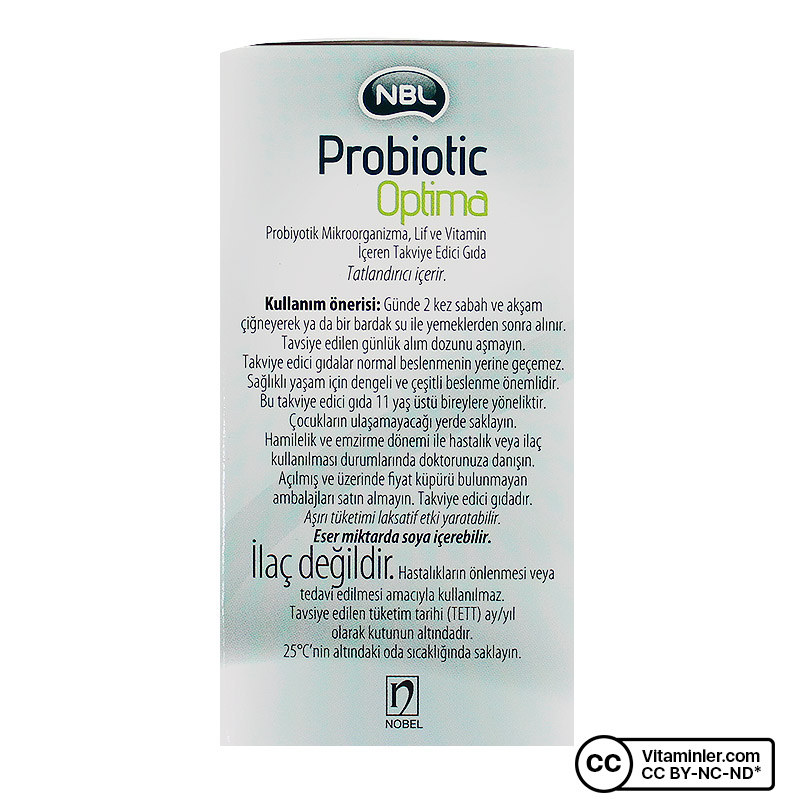 NBL Probiotic Optima 30 Tablet | Vitaminler