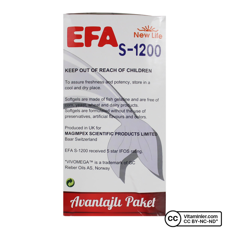 New Life Efa S-1200 90 Kapsül - Omega 3 | Vitaminler