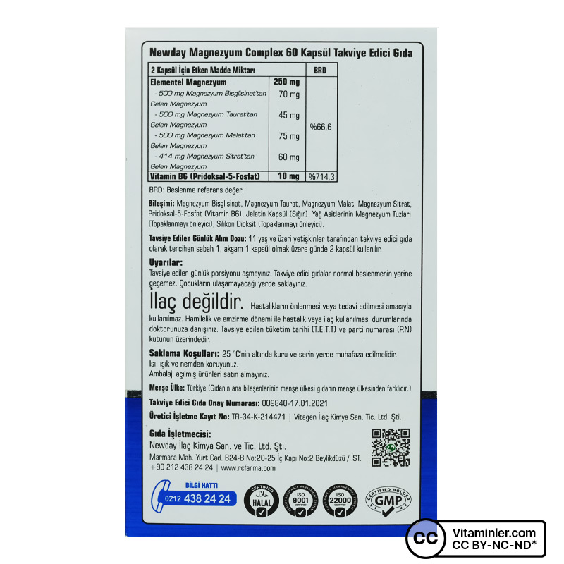Newday Magnezyum Complex 60 Kapsül | Vitaminler