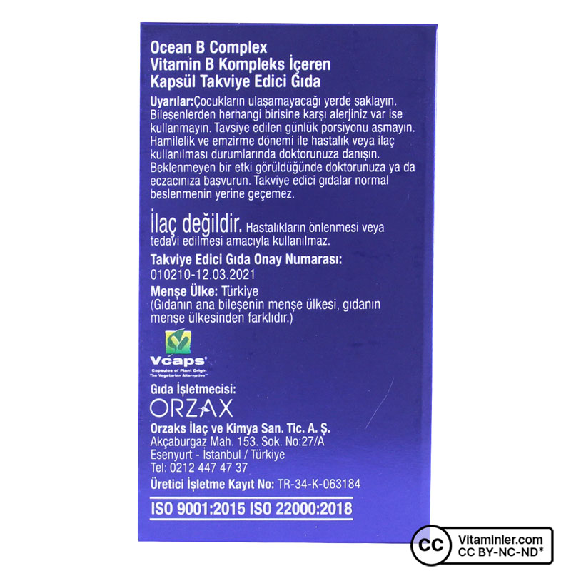 Ocean B Complex 50 Kapsül - B Vitaminleri