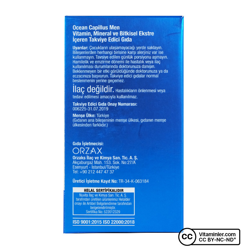 Ocean Capillus Men 60 Tablet | Vitaminler