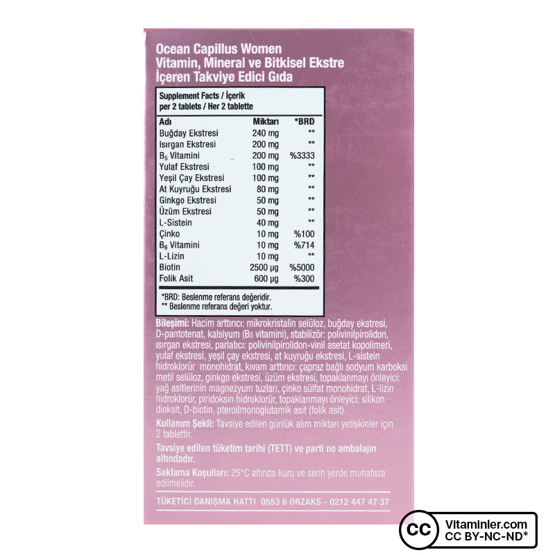Ocean Capillus Women 60 Tablet | Vitaminler