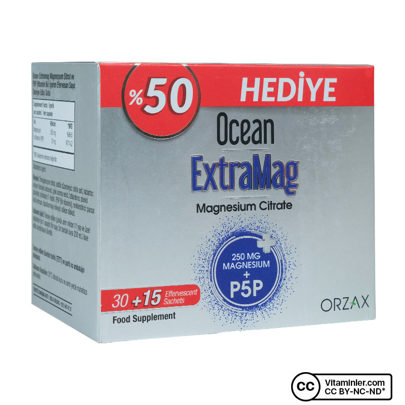 Ocean Extramag Magnezyum Sitrat 45 Saşe | Vitaminler