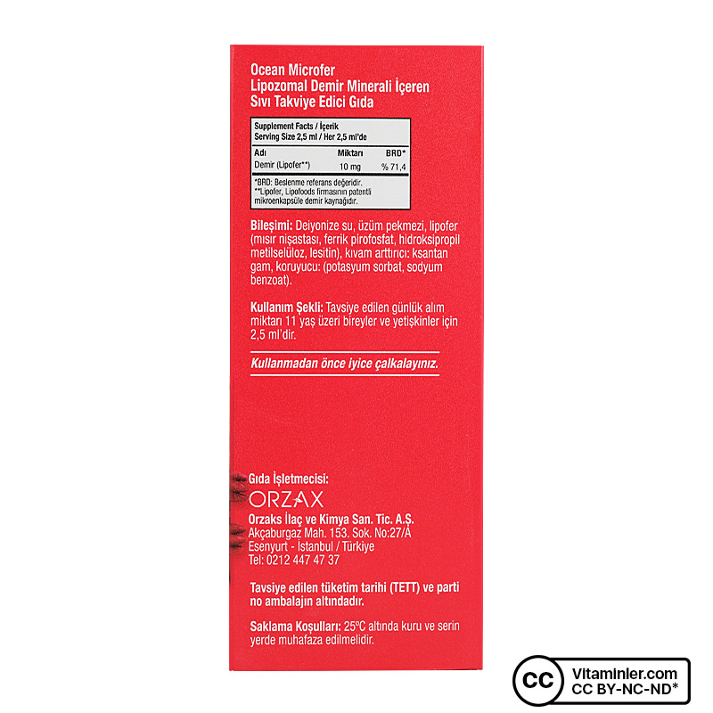Ocean Microfer Şurup 250 Ml - Demir | Vitaminler
