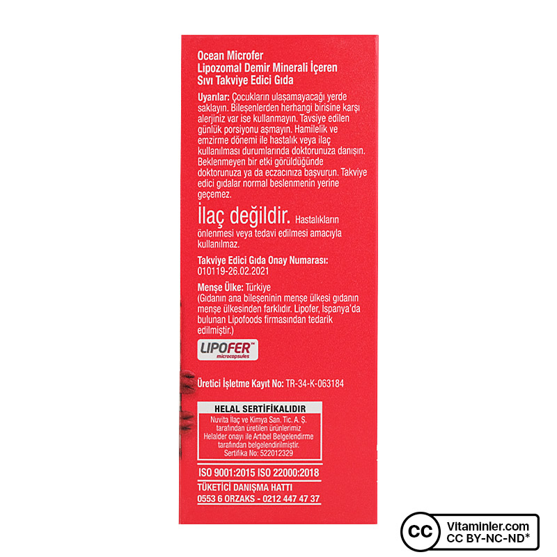 Ocean Microfer Şurup 250 Ml - Demir | Vitaminler