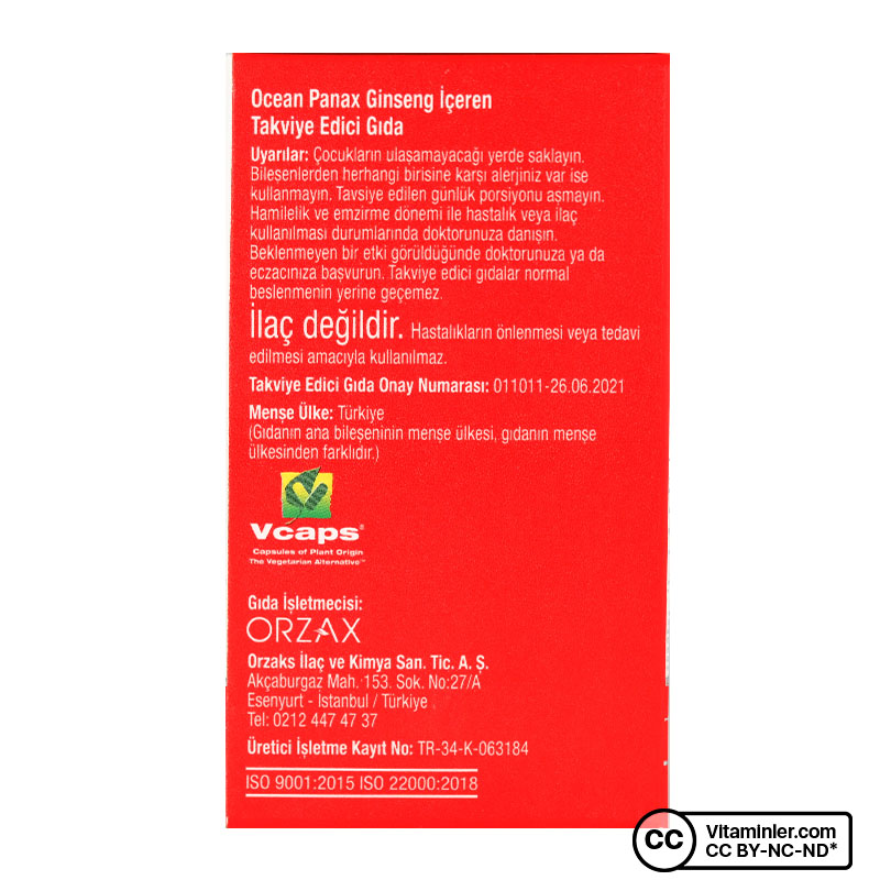 Ocean Panax Ginseng 60 Kapsül - Ginseng | Vitaminler