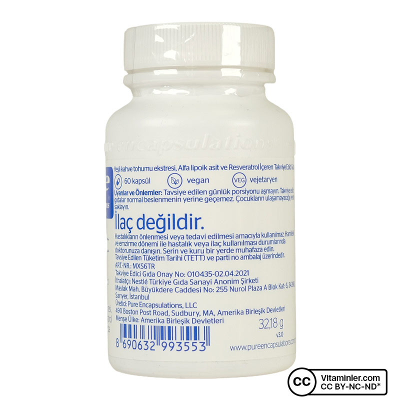 Pure Encapsulations Metabolic Xtra with Green Coffee 60 Kapsül | Vitaminler