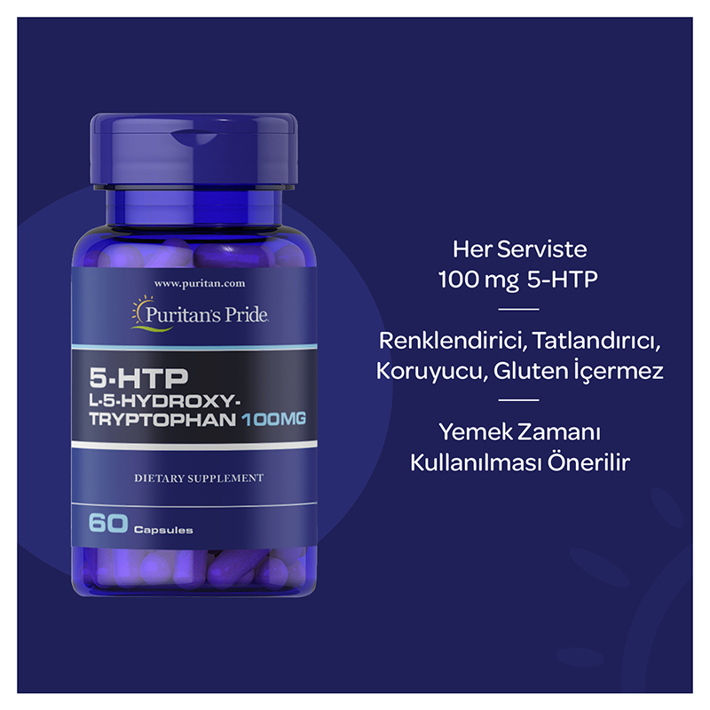 Puritan's Pride 5-HTP 100 Mg 60 Kapsül | Vitaminler