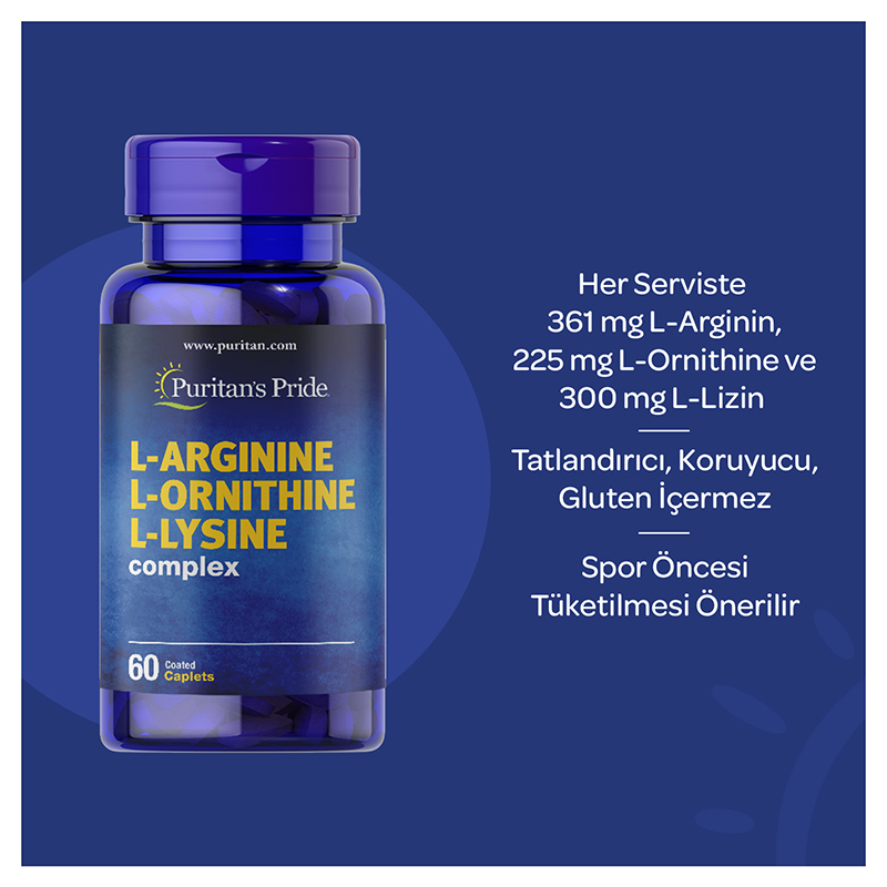 Puritan's Pride L-Arginine L-Ornithine L-Lysine Complex 60 Tablet ...