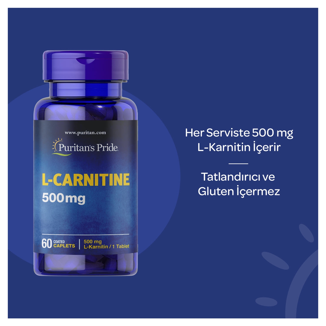 Puritan's Pride L-Carnitine 500 Mg 60 Tablet | Vitaminler