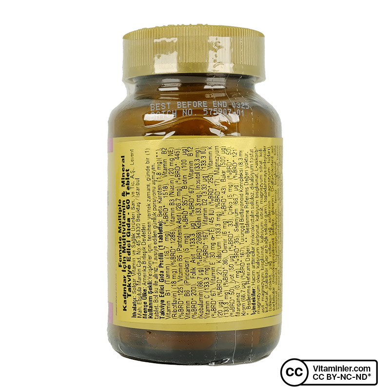 Solgar Female Multiple 60 Tablet | Vitaminler