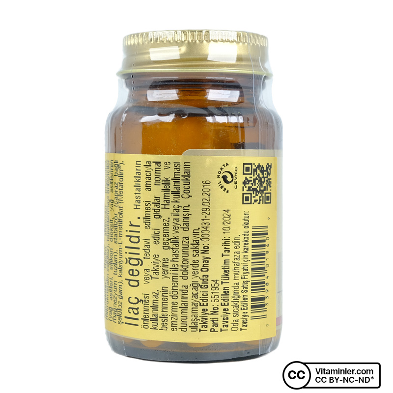 Solgar Folate (Metafolin®) 400 Mcg 50 Tablet - B Vitaminleri