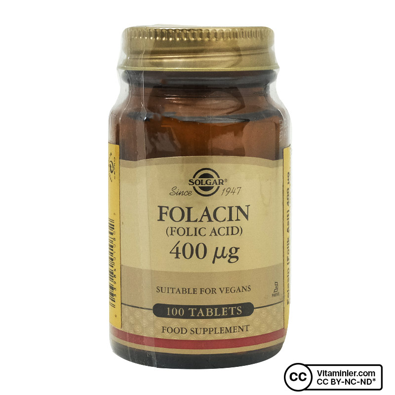 Solgar Folic Acid (Folacin) 400 Mcg 100 Tablet - B Vitaminleri