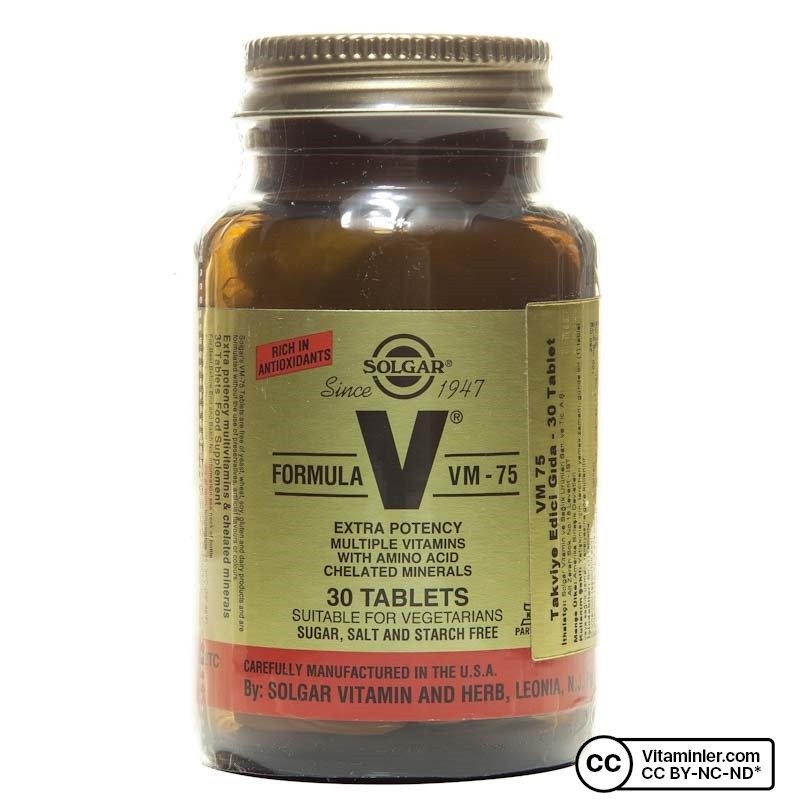 Solgar Formula VM - 75 30 Tablet | Vitaminler