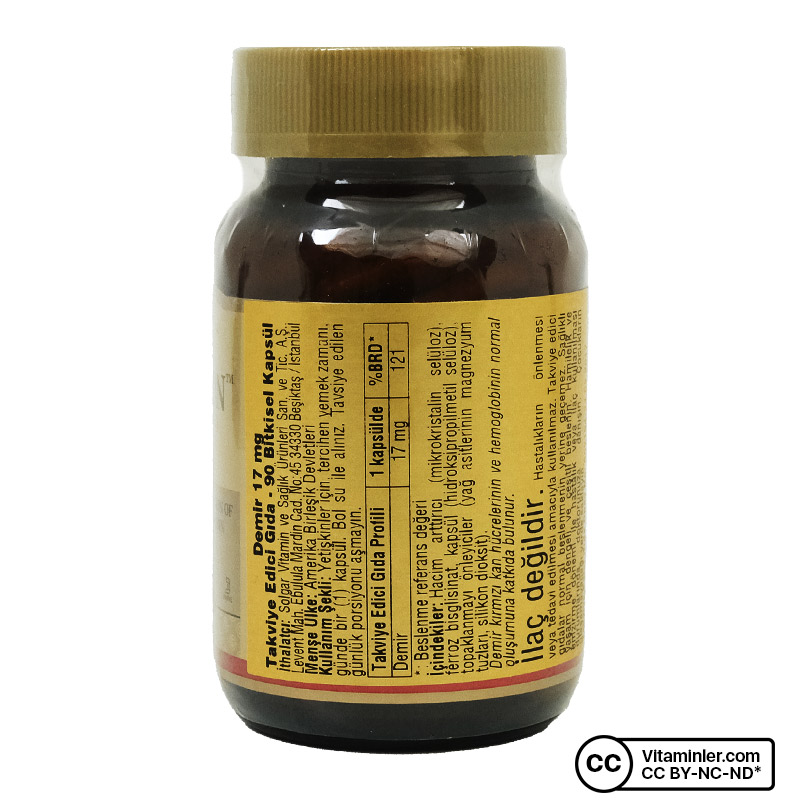 Solgar Gentle Iron 17 Mg 90 Kapsül - Demir | Vitaminler