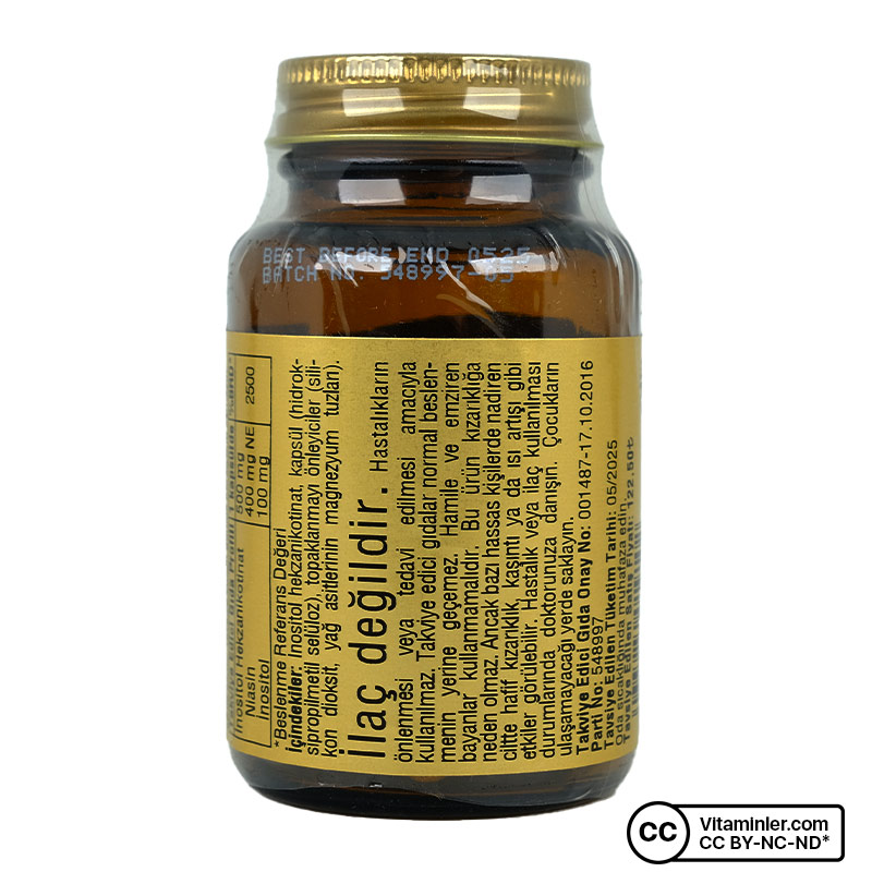Solgar No Flush Niacin 500 Mg 50 Kapsül - B Vitaminleri