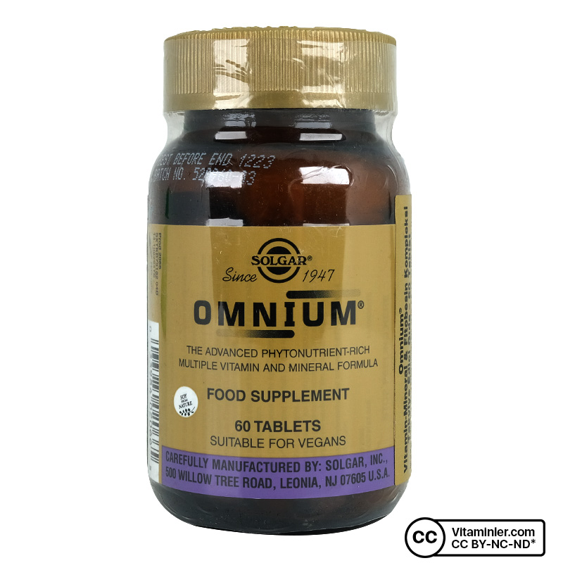 Solgar Omnium 60 Tablet - Multivitaminler | Vitaminler