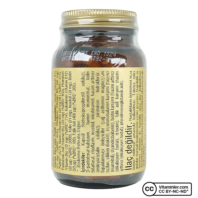 Solgar Vitamin B-Complex 50 100 Kapsül - B Vitaminleri