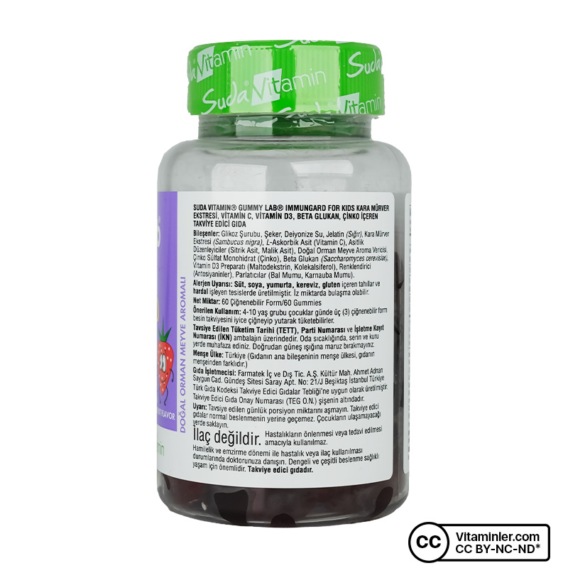 Suda Gummy Lab Immun-Gard For Kids 60 Çiğnenebilir Form - C Vitaminleri