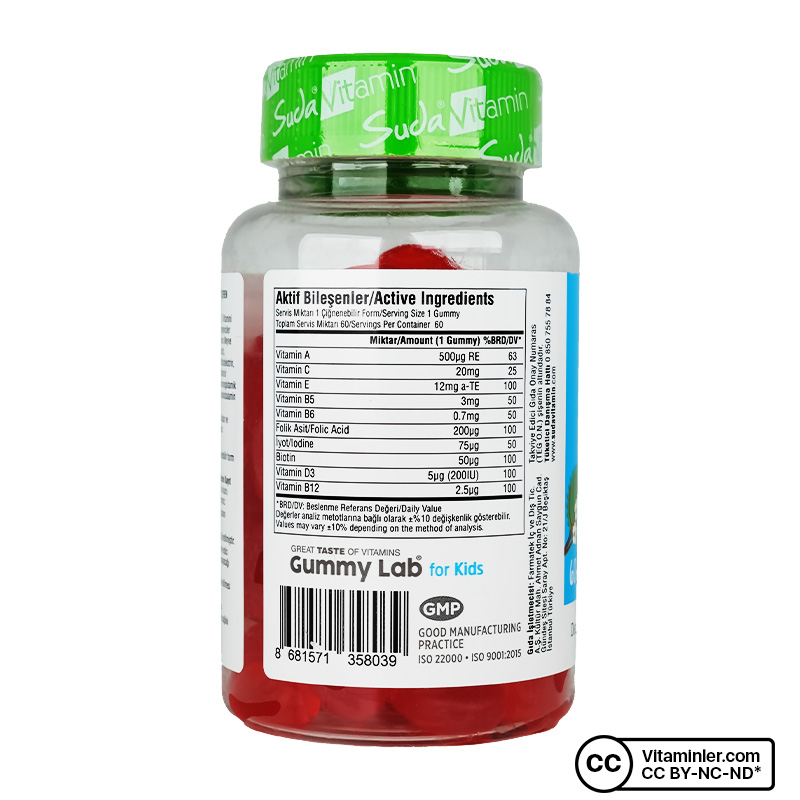 Suda Gummy Lab Multi-Vitamin For Kids 60 Çiğnenebilir Form | Vitaminler