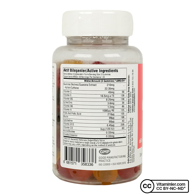 Suda Gummy Lab Multivitamin Energy 60 Çiğnenebilir Form | Vitaminler