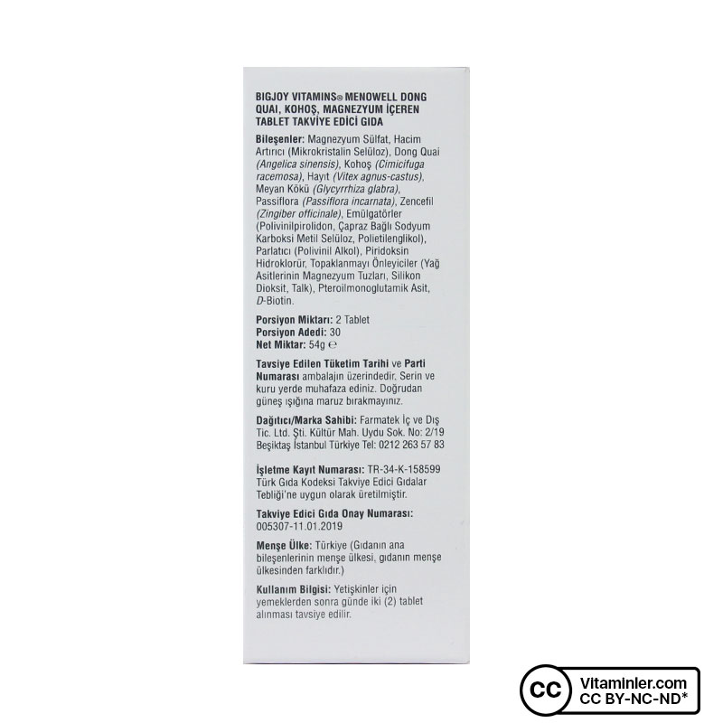 Suda Vitamin Menowell 60 Tablet | Vitaminler