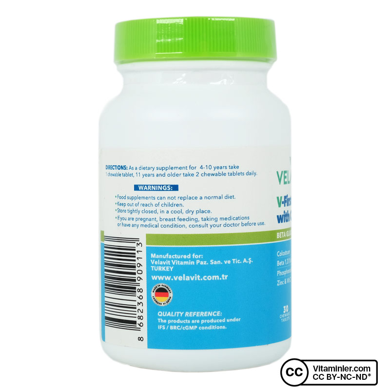 Velavit V-Firstect Kids with Colostrum 30 Çiğneme Tableti | Vitaminler