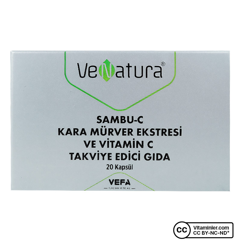 Venatura Sambu-C Kara Mürver Ekstresi ve C Vitamini 20 Kapsül | Vitaminler