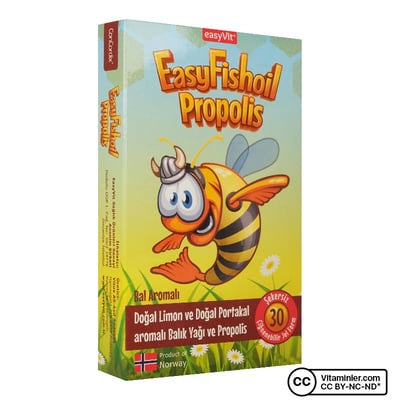 EasyVit EasyFishoil Propolis 30 Çiğnenebilir Form | Vitaminler