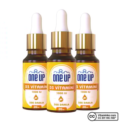 One Up D3 Vitamini 1000 IU 20 Ml Damla 3 Adet - D Vitaminleri